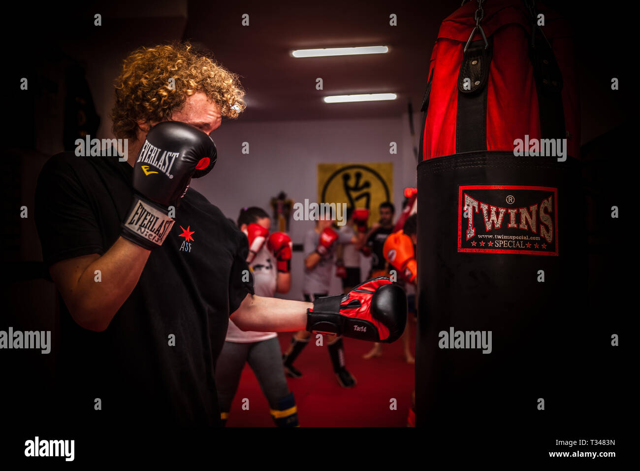 kick boxing training in a gym Stock Photo - Alamy