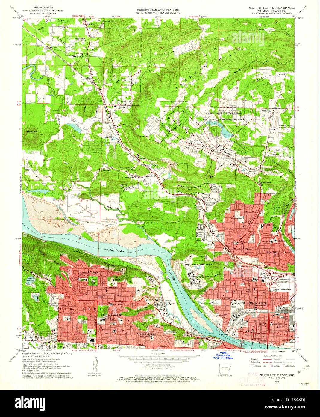 USGS TOPO Map Arkansas AR North Little Rock 259271 1961 24000 ...