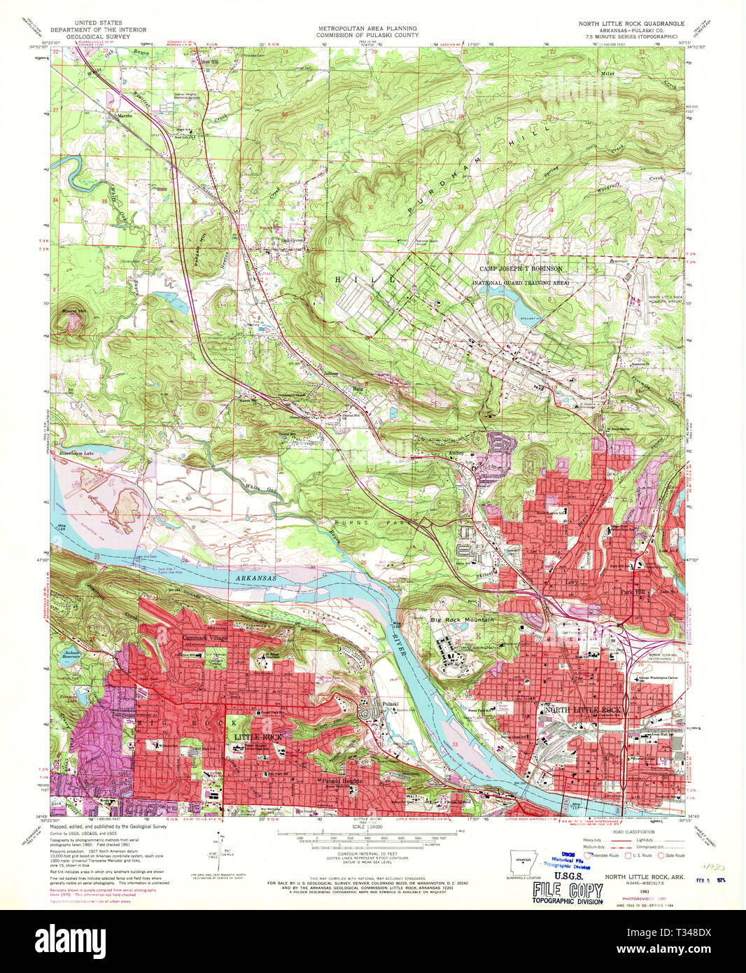 USGS TOPO Map Arkansas AR North Little Rock 259272 1961 24000 ...