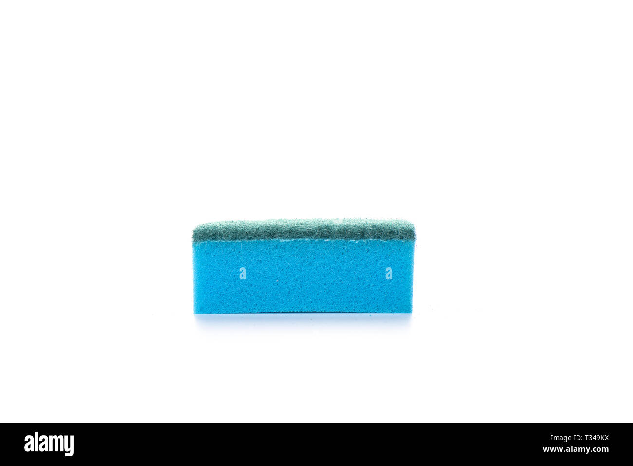 Kitchen blue sponge isolated on white background. The concept of ...