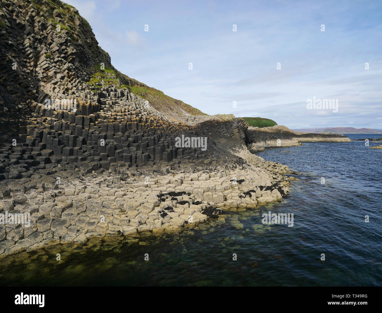 Columnar basalt in Tertiary plateau lava flow on the island of Staffa ...