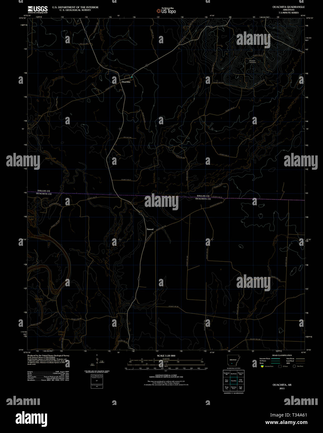 Map of ouachita hi-res stock photography and images - Alamy