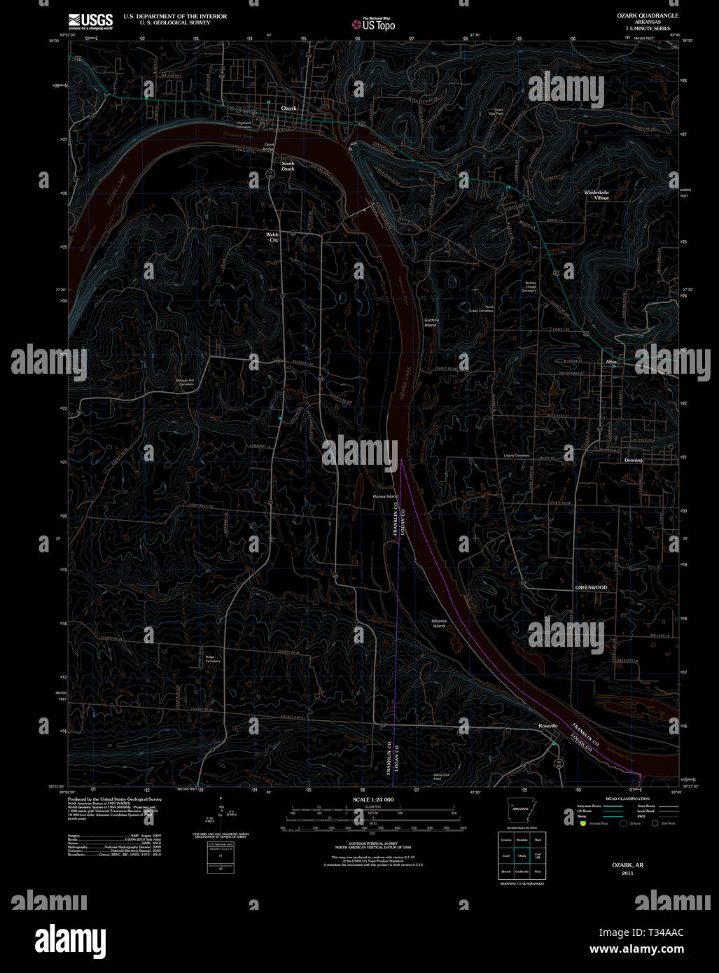 Map of ozark hi-res stock photography and images - Alamy