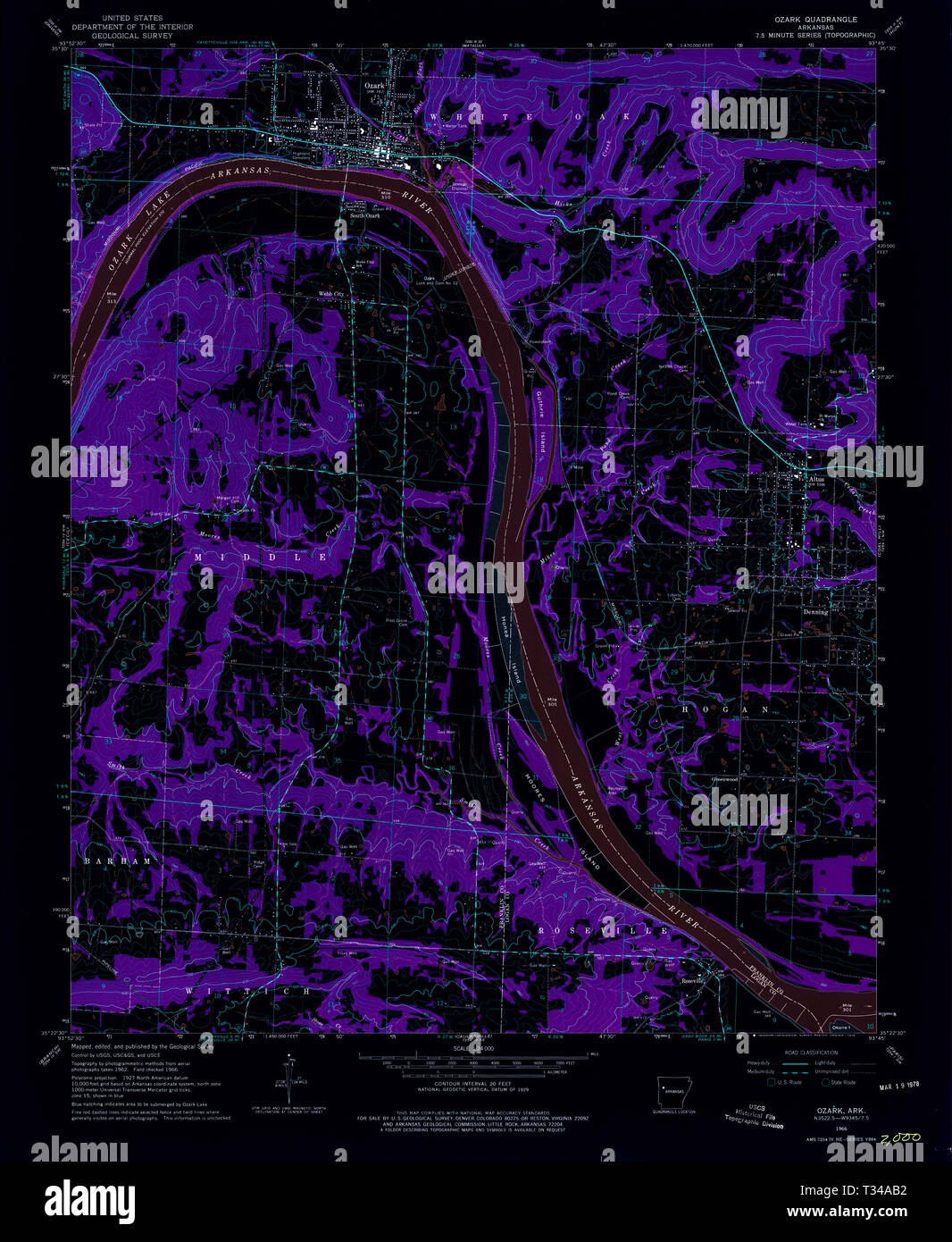Map of ozark hi-res stock photography and images - Alamy