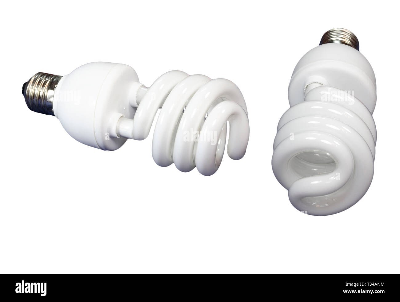 two luminous tube lamp on white background, isolated Stock Photo - Alamy