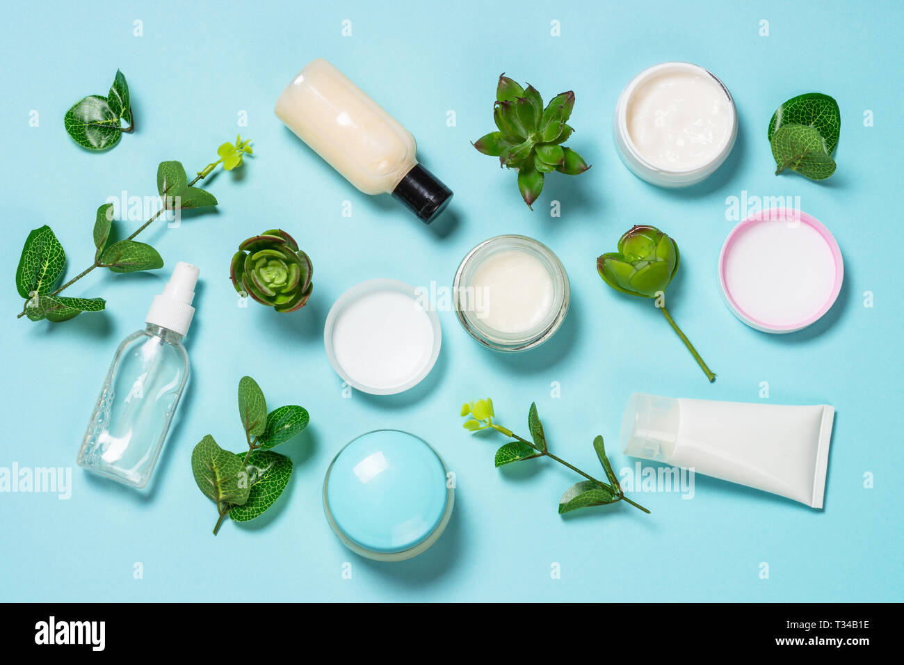 Skin care product, natural cosmetic flat lay Stock Photo - Alamy