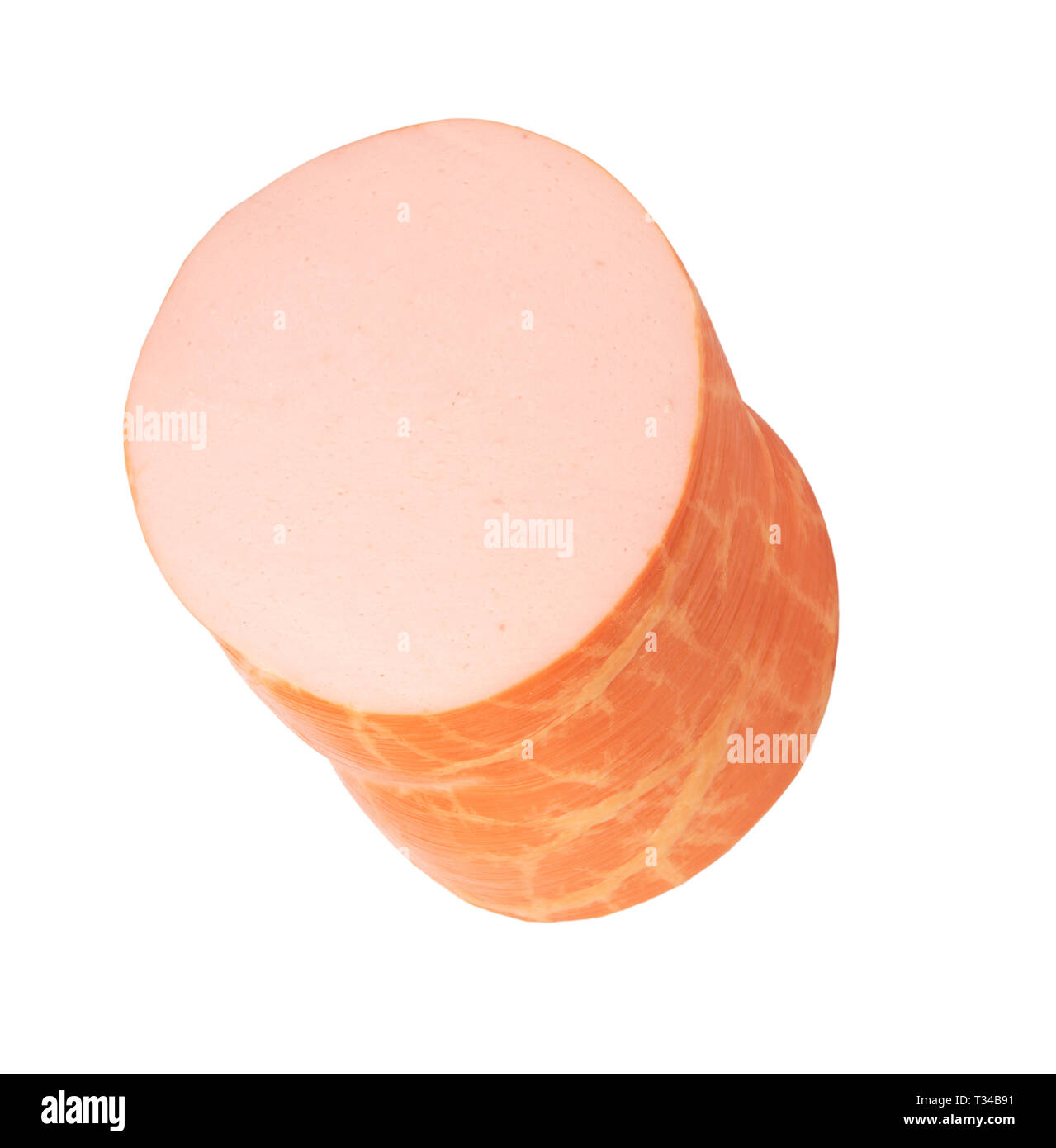 One Sausage Isolated Stock Photo - Alamy