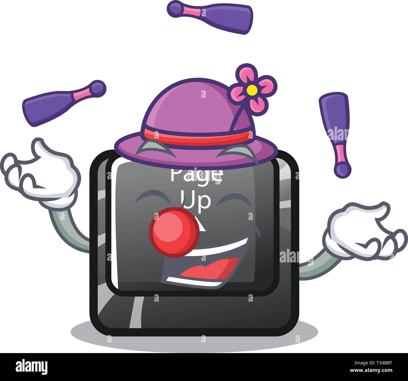 Juggling button page up the keyboard mascot Stock Vector Image & Art ...