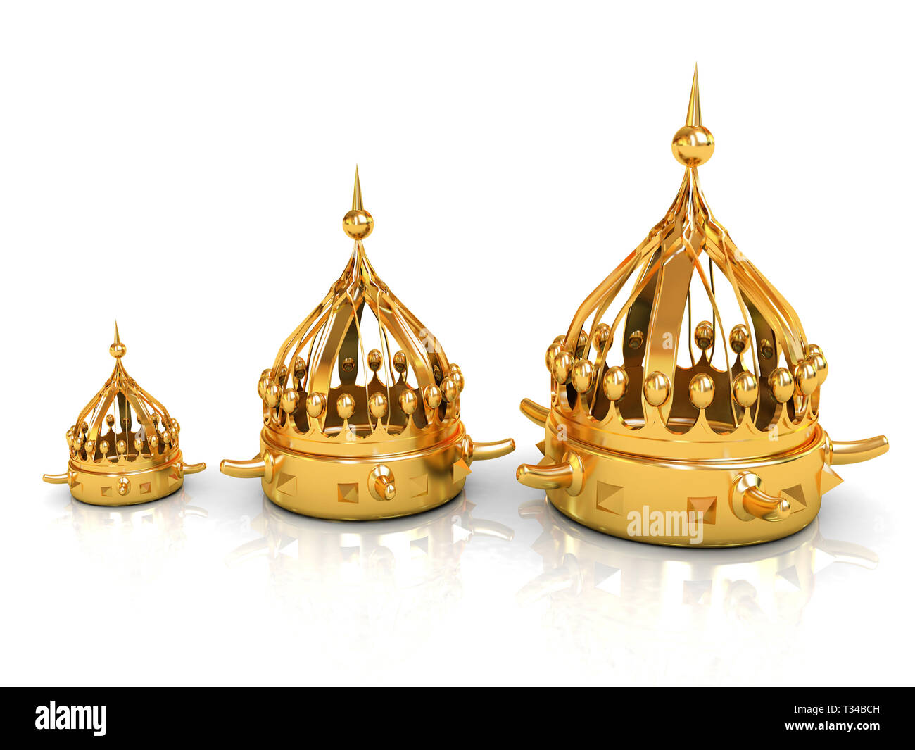 3d render golden crown icon Cut Out Stock Images & Pictures - Alamy