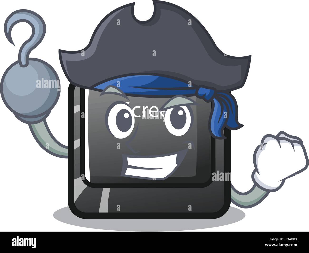 Pirate button print screen the computer character Stock Vector Image ...