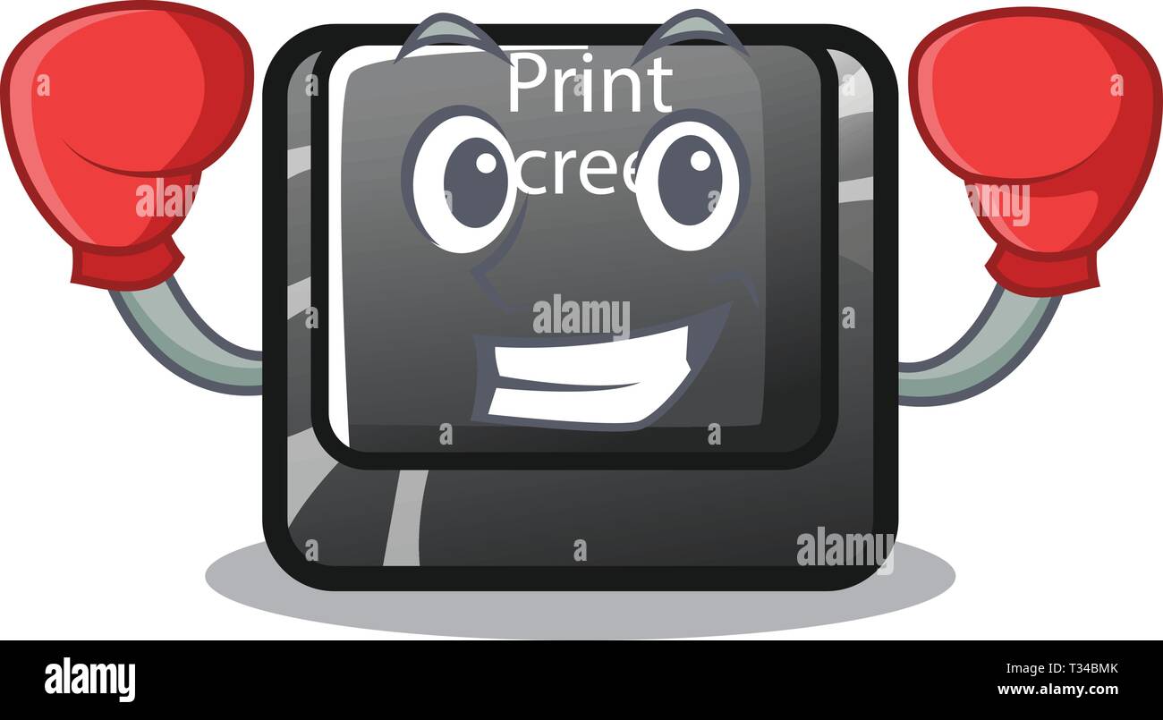 Boxing button print screen the computer character Stock Vector Image ...