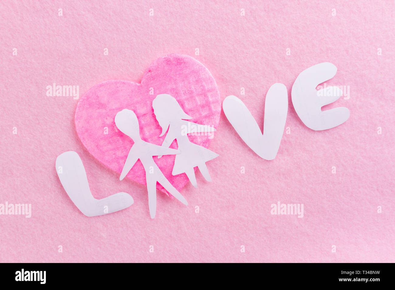 Love text on pink background. creative text Stock Photo - Alamy