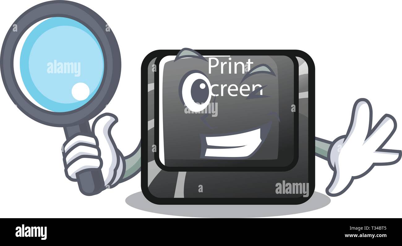 Detective button print screen in shape mascot Stock Vector Image & Art ...