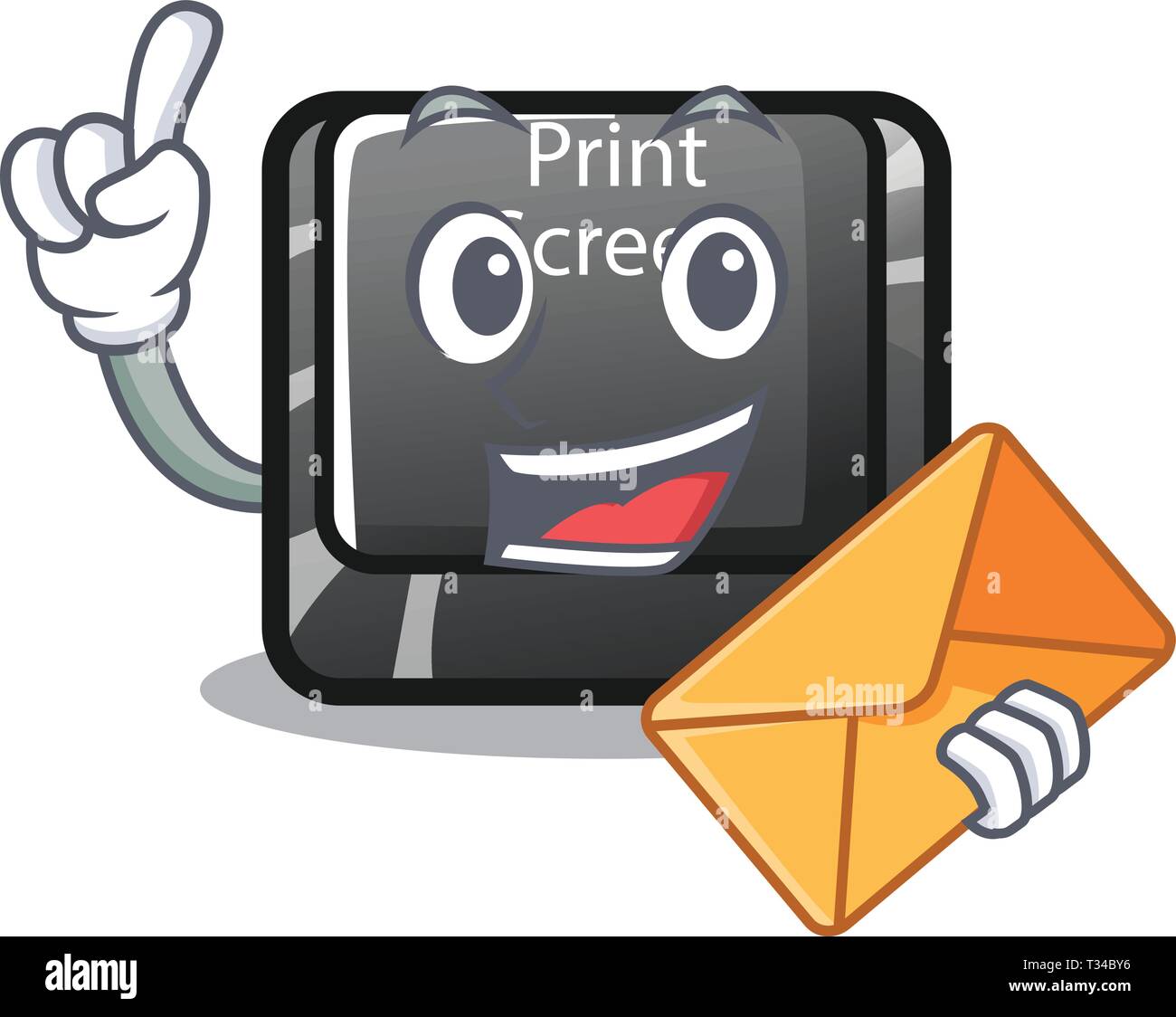 With envelope button print screen in shape mascot Stock Vector Image ...