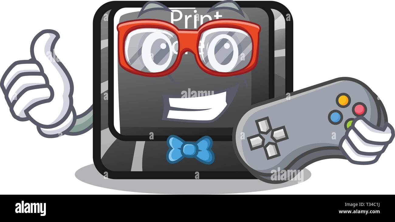 Gamer button print screen isolated with cartoon Stock Vector Image ...