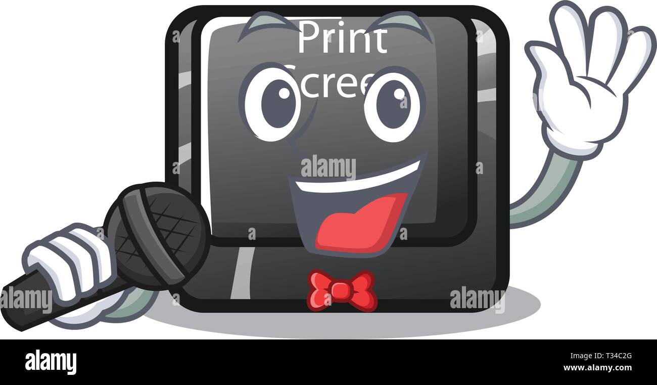 Singing button print screen isolated with cartoon Stock Vector Image ...
