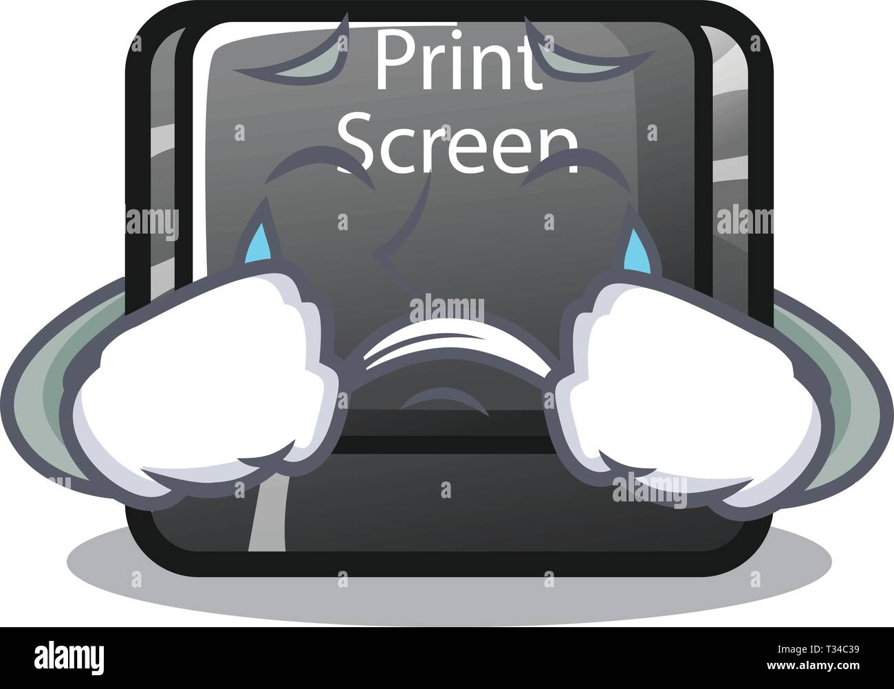 Crying button print screen isolated with cartoon Stock Vector Image ...