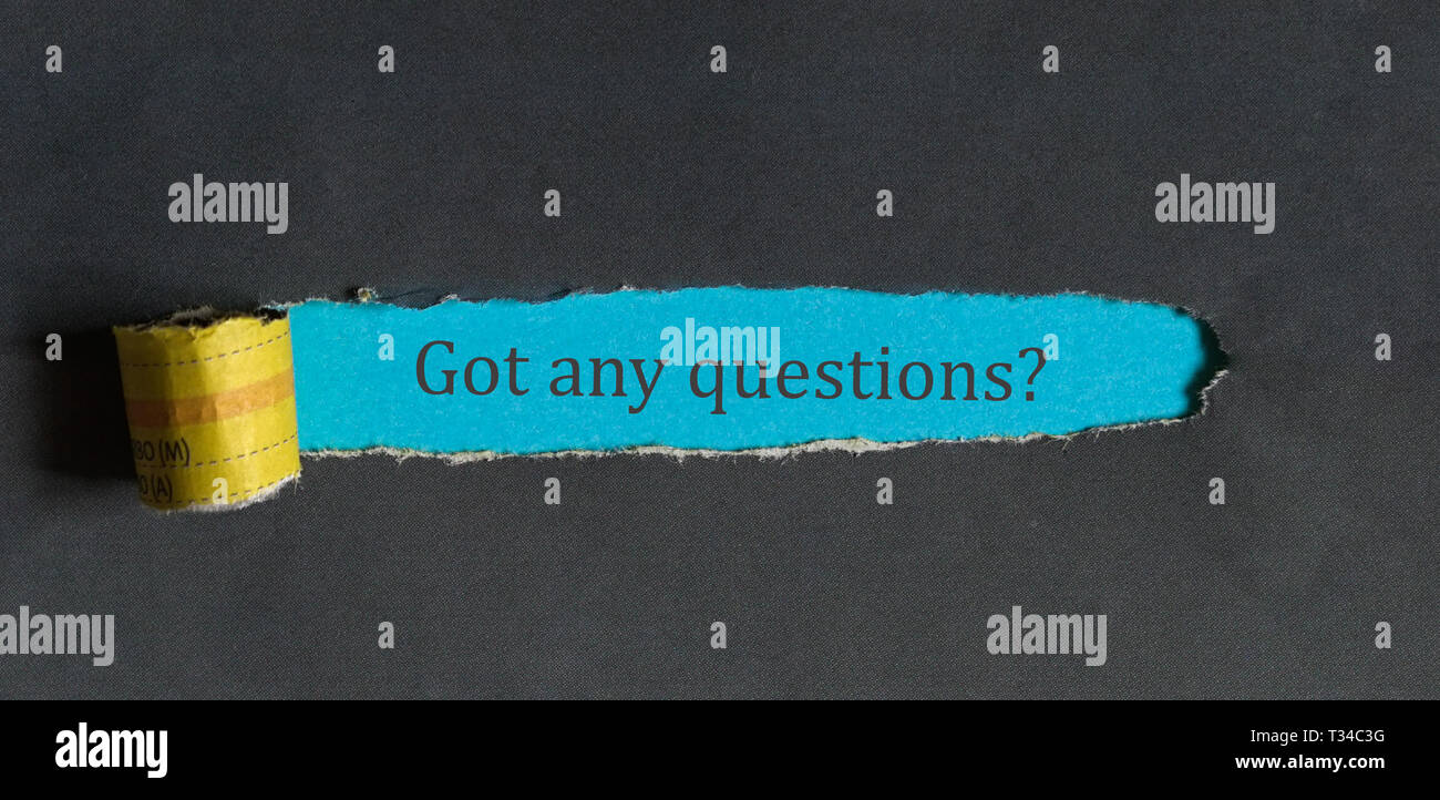 Communication or business concept : got any questions Stock Photo - Alamy