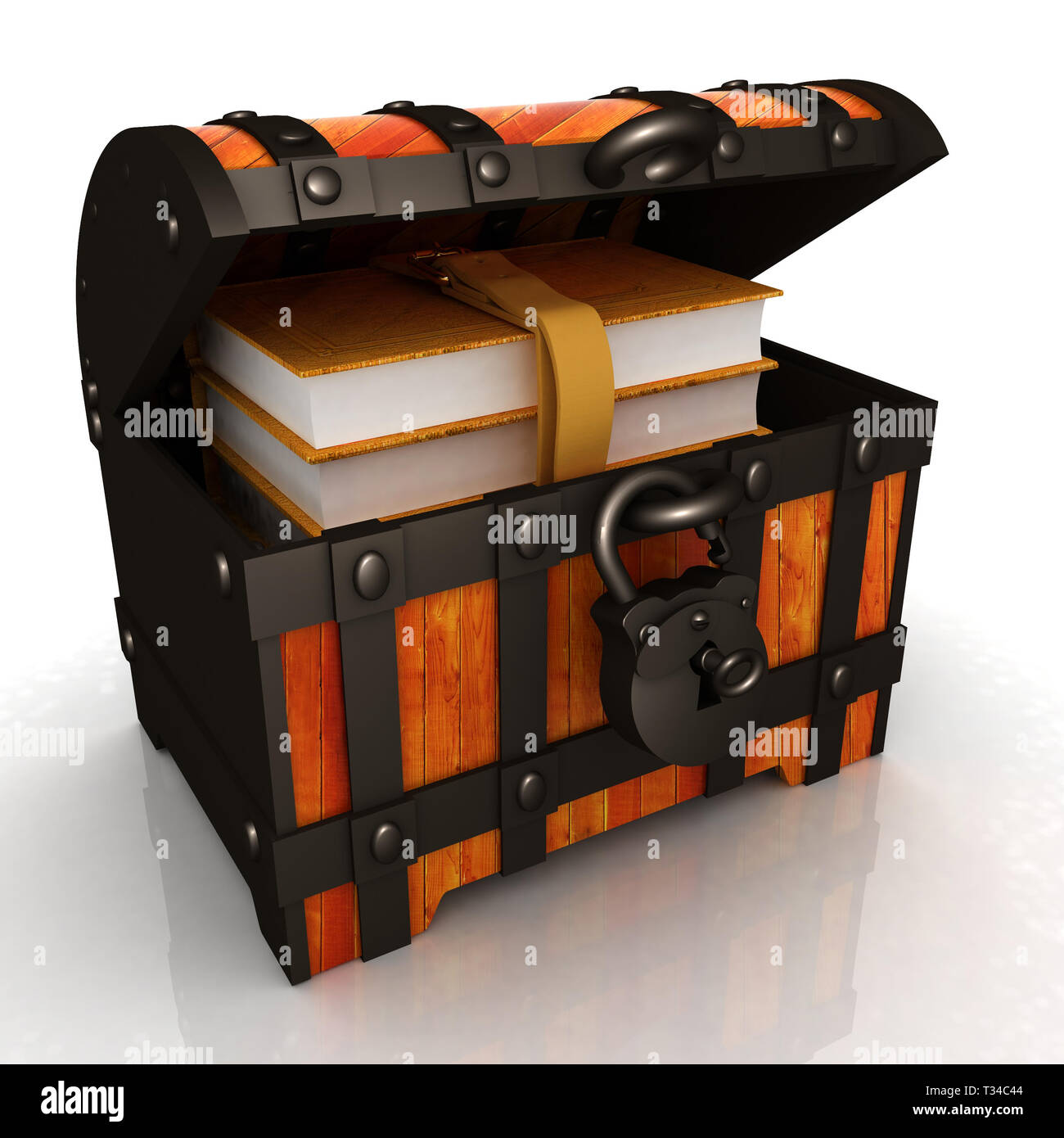 Old books in a wooden box hi-res stock photography and images - Alamy