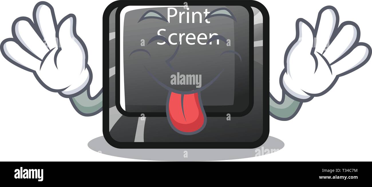 Tongue out print screen button on cartoon keyboard Stock Vector Image ...