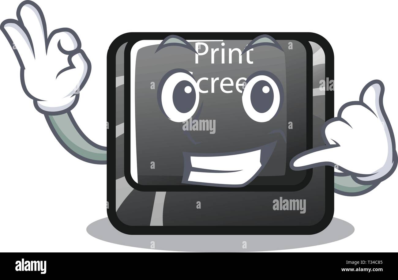Call me print screen button on cartoon keyboard Stock Vector Image ...