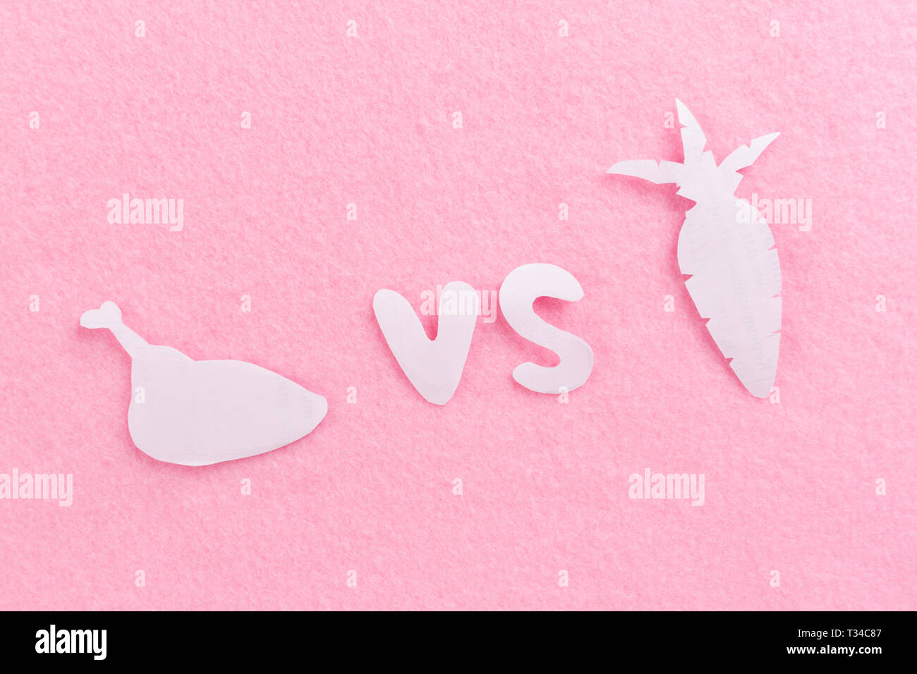 vegetables vs meat. choice concept image. made of paper Stock Photo - Alamy