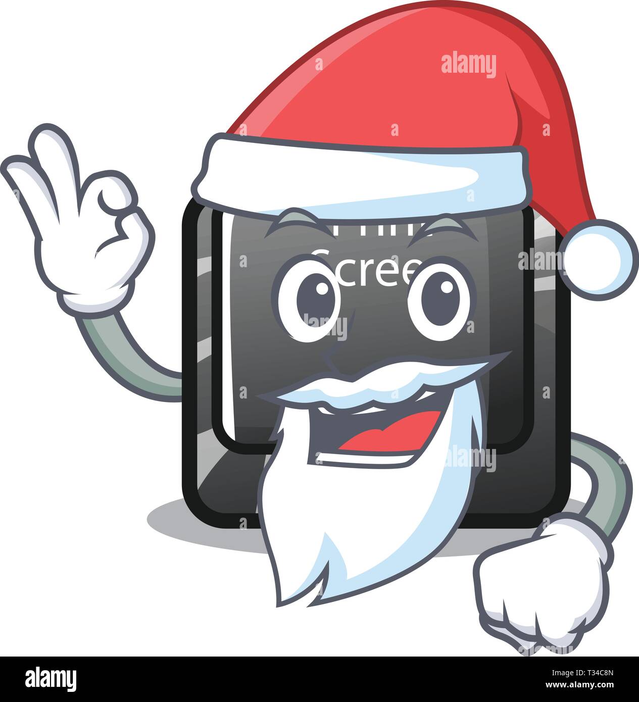 Santa print screen button on cartoon keyboard Stock Vector Image & Art ...