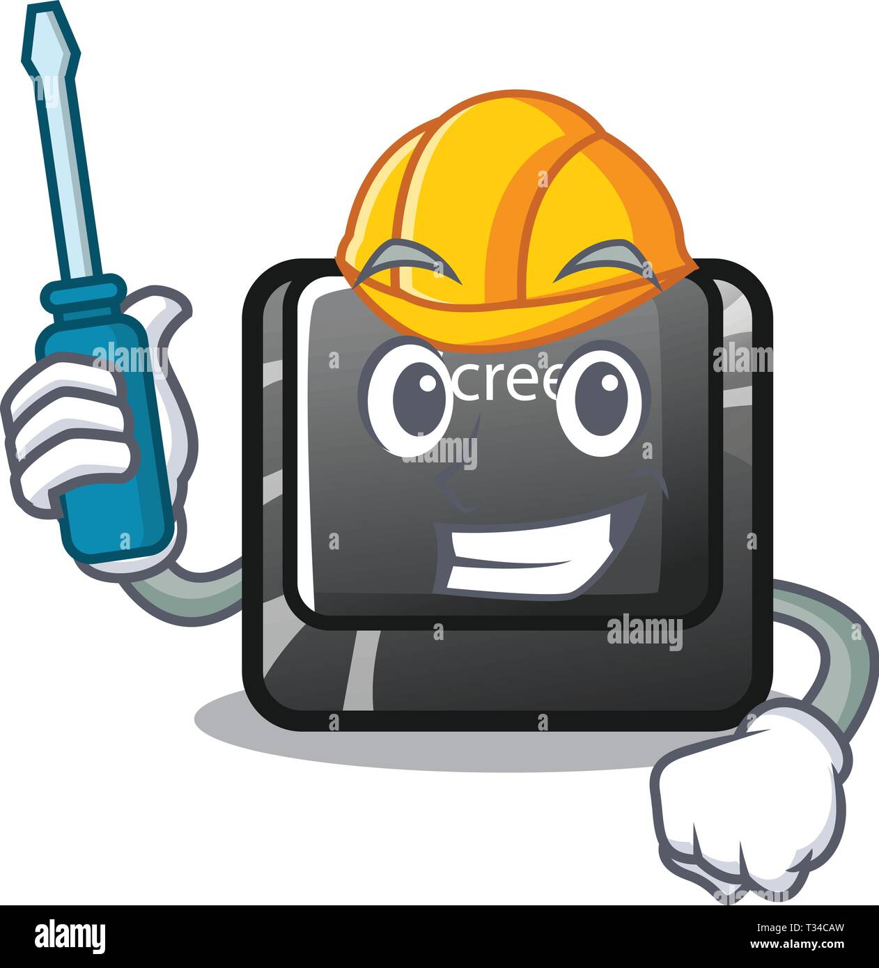 Automotive print screen button on cartoon keyboard Stock Vector Image ...