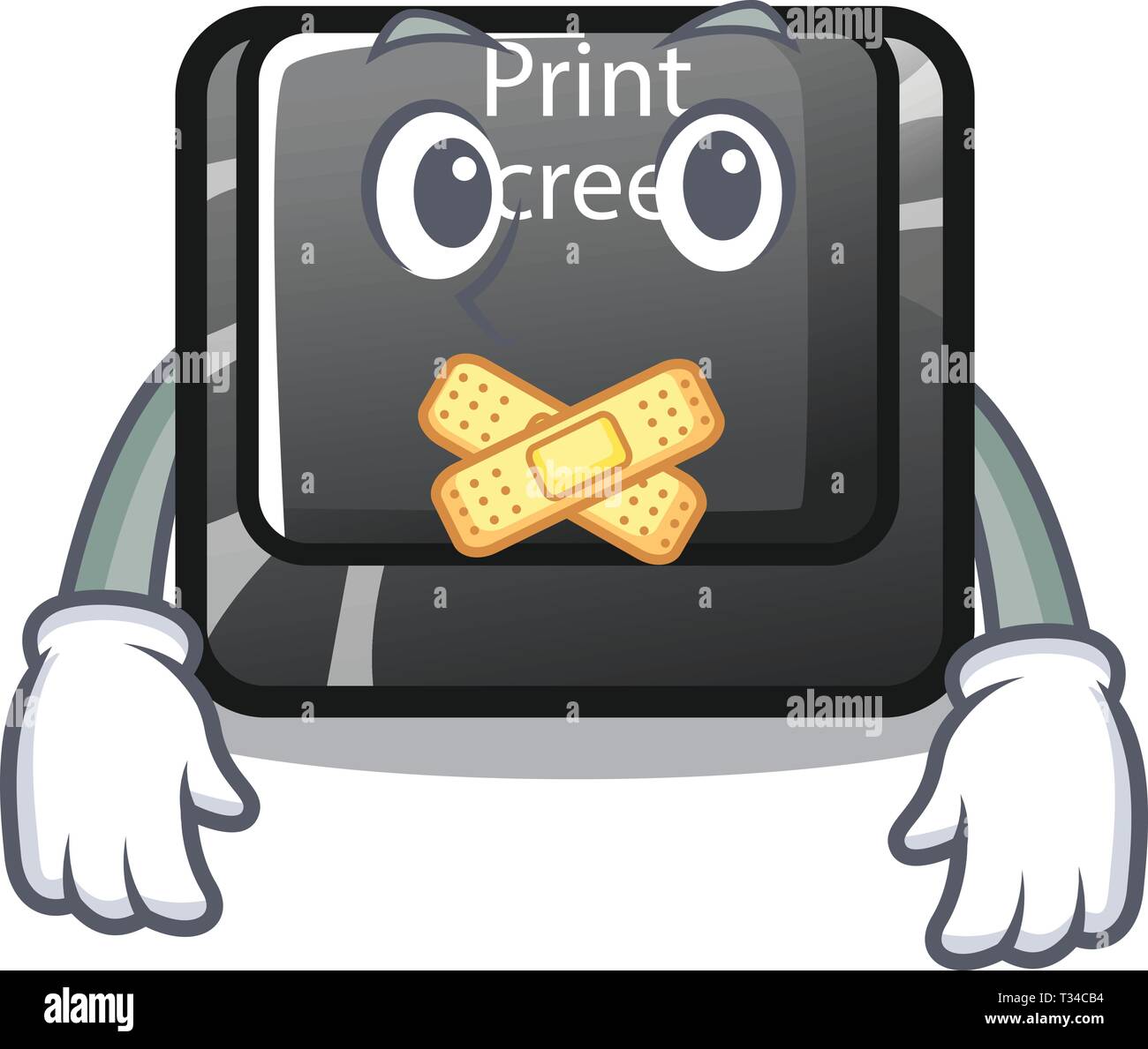 Silent print screen button on cartoon keyboard Stock Vector Image & Art ...