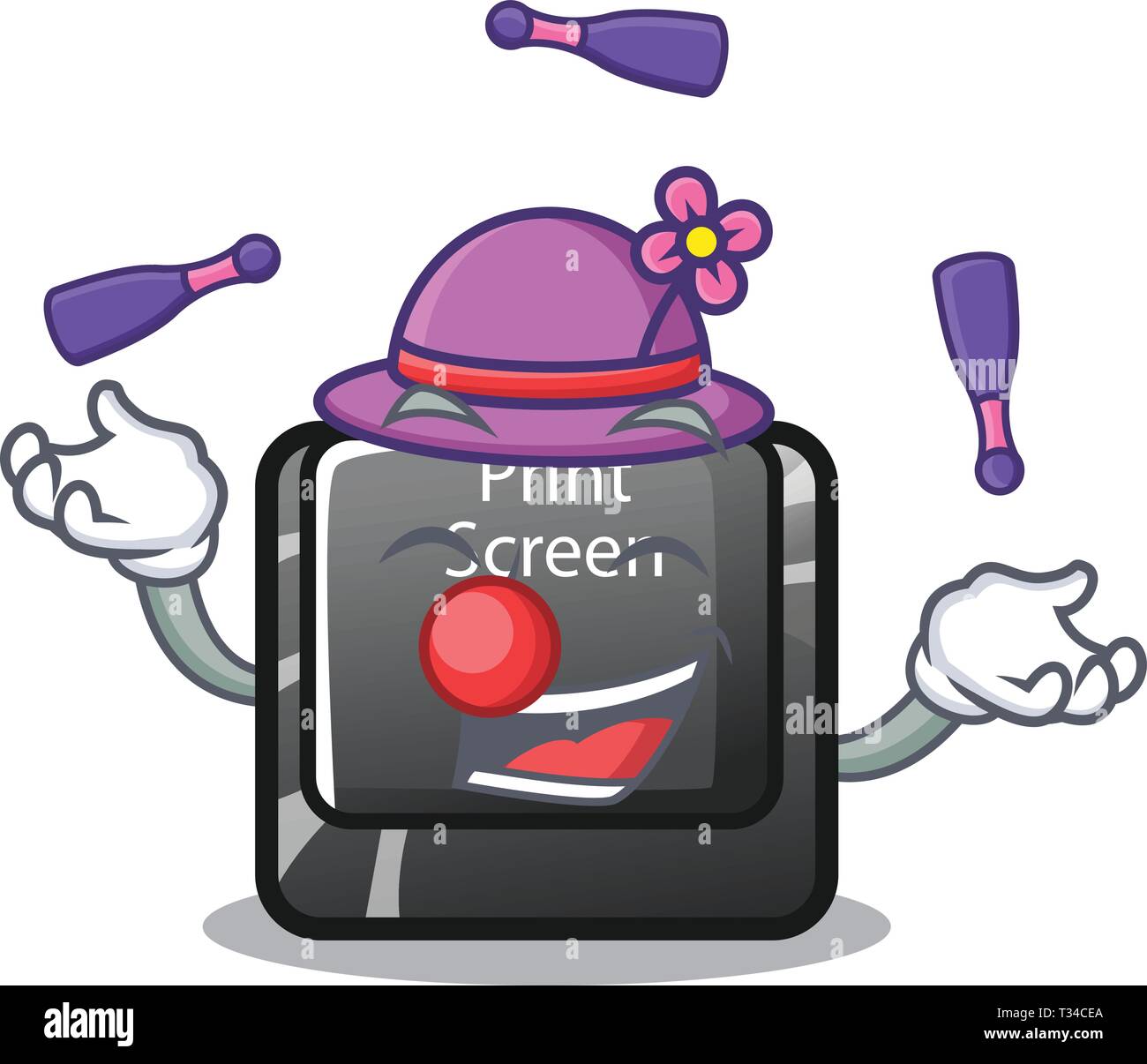 Juggling print screen button on cartoon keyboard Stock Vector Image ...