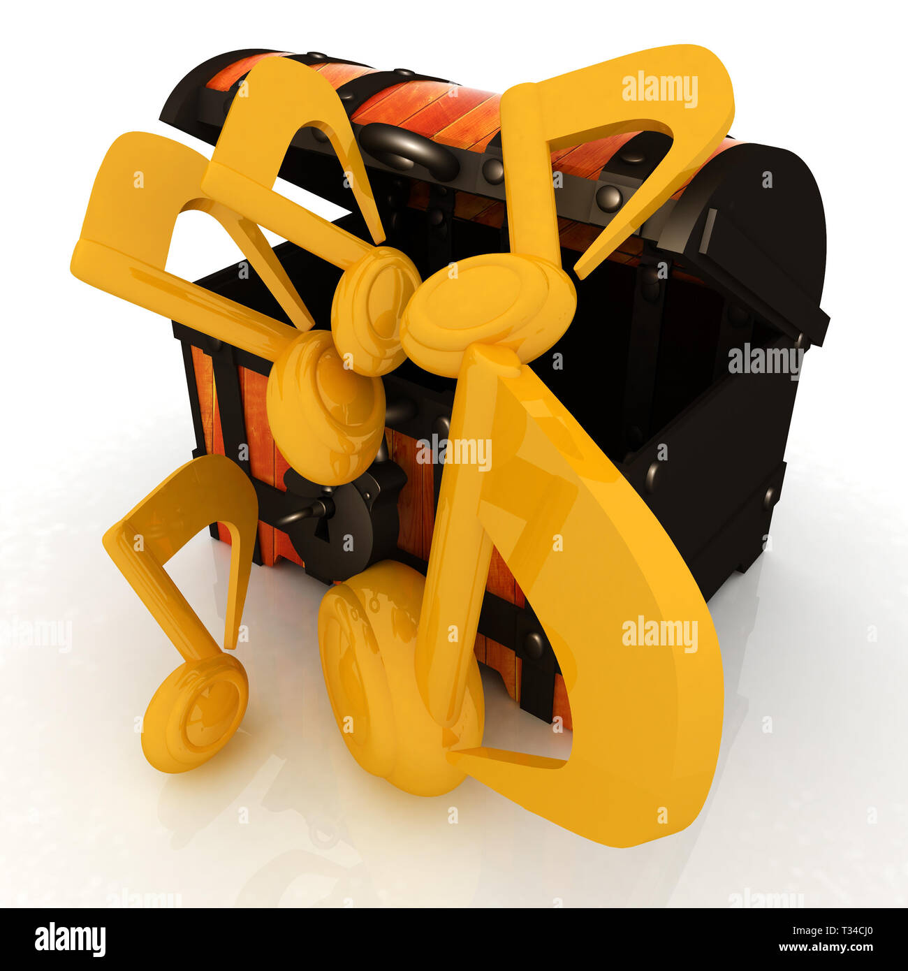 Music note around chest. 3d render Stock Photo - Alamy