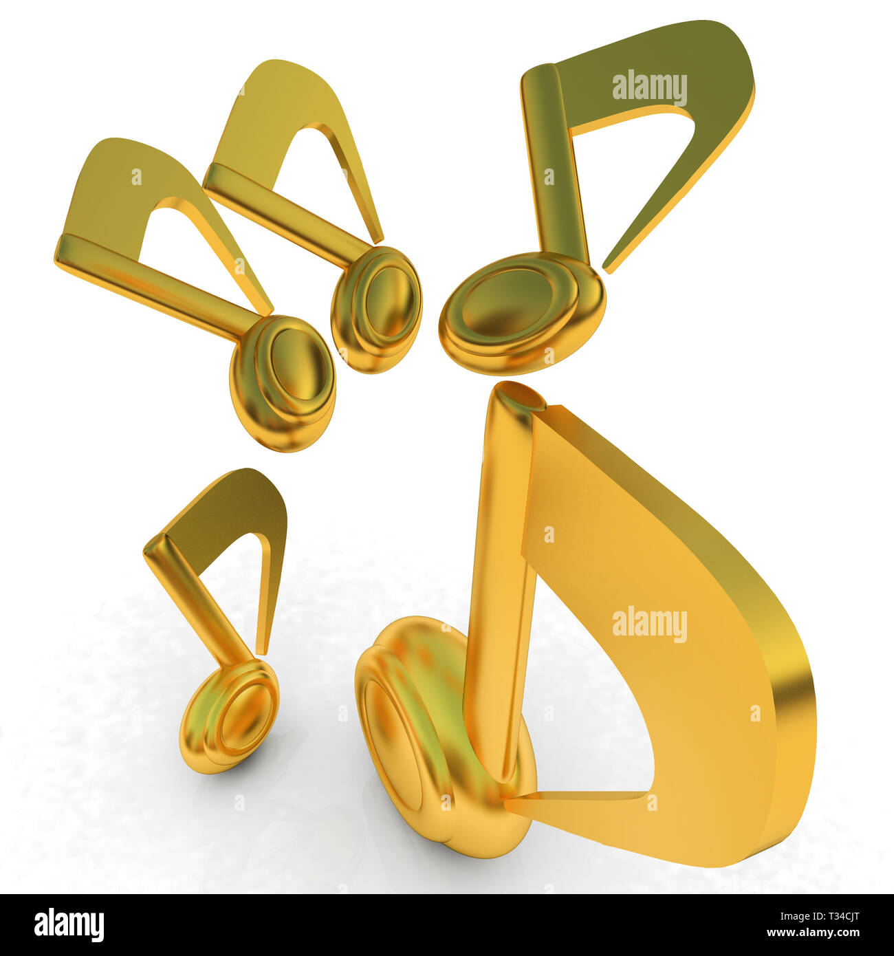 Music note. 3d render Stock Photo - Alamy