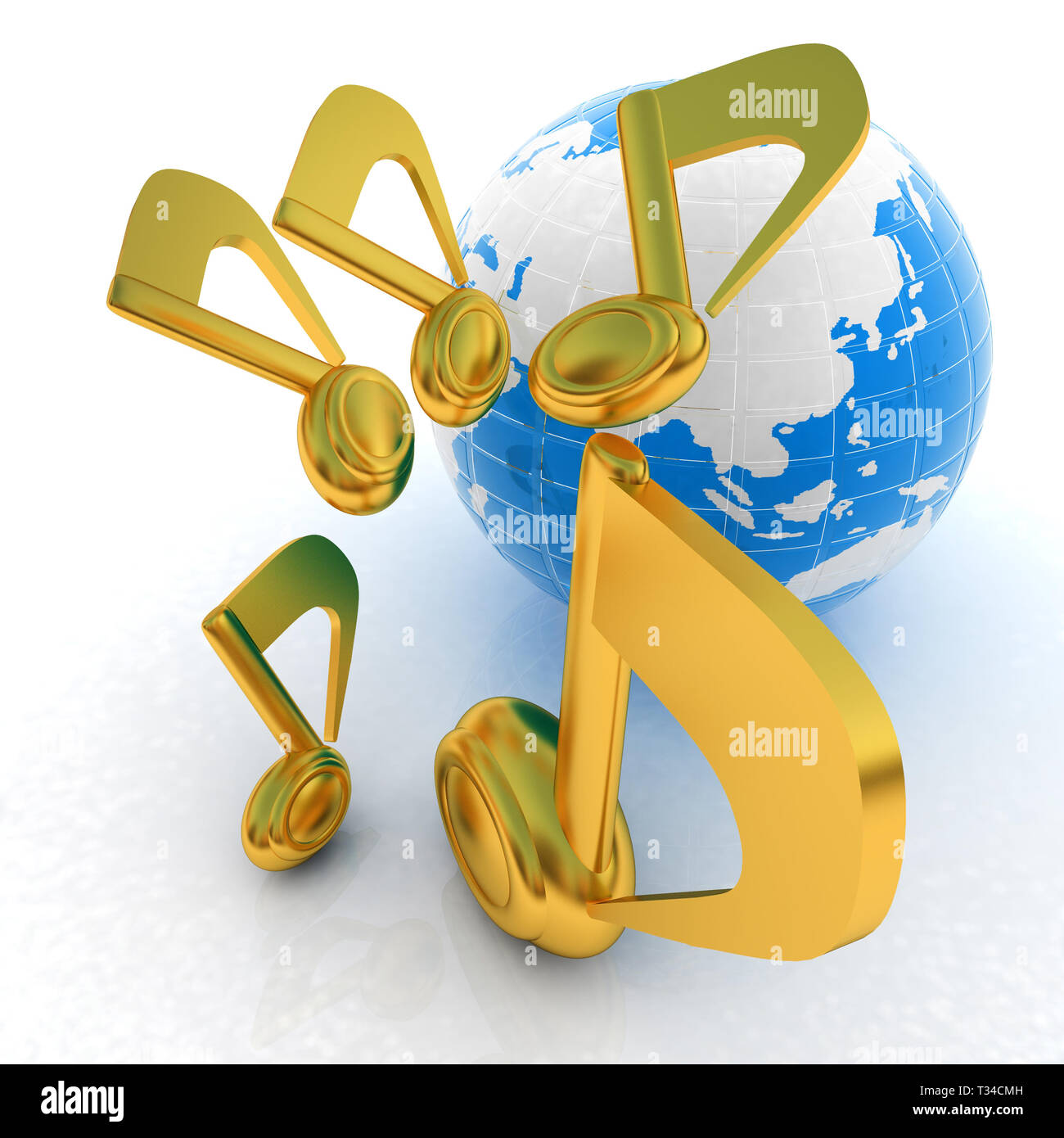 Earth and music note continent hi-res stock photography and images - Alamy