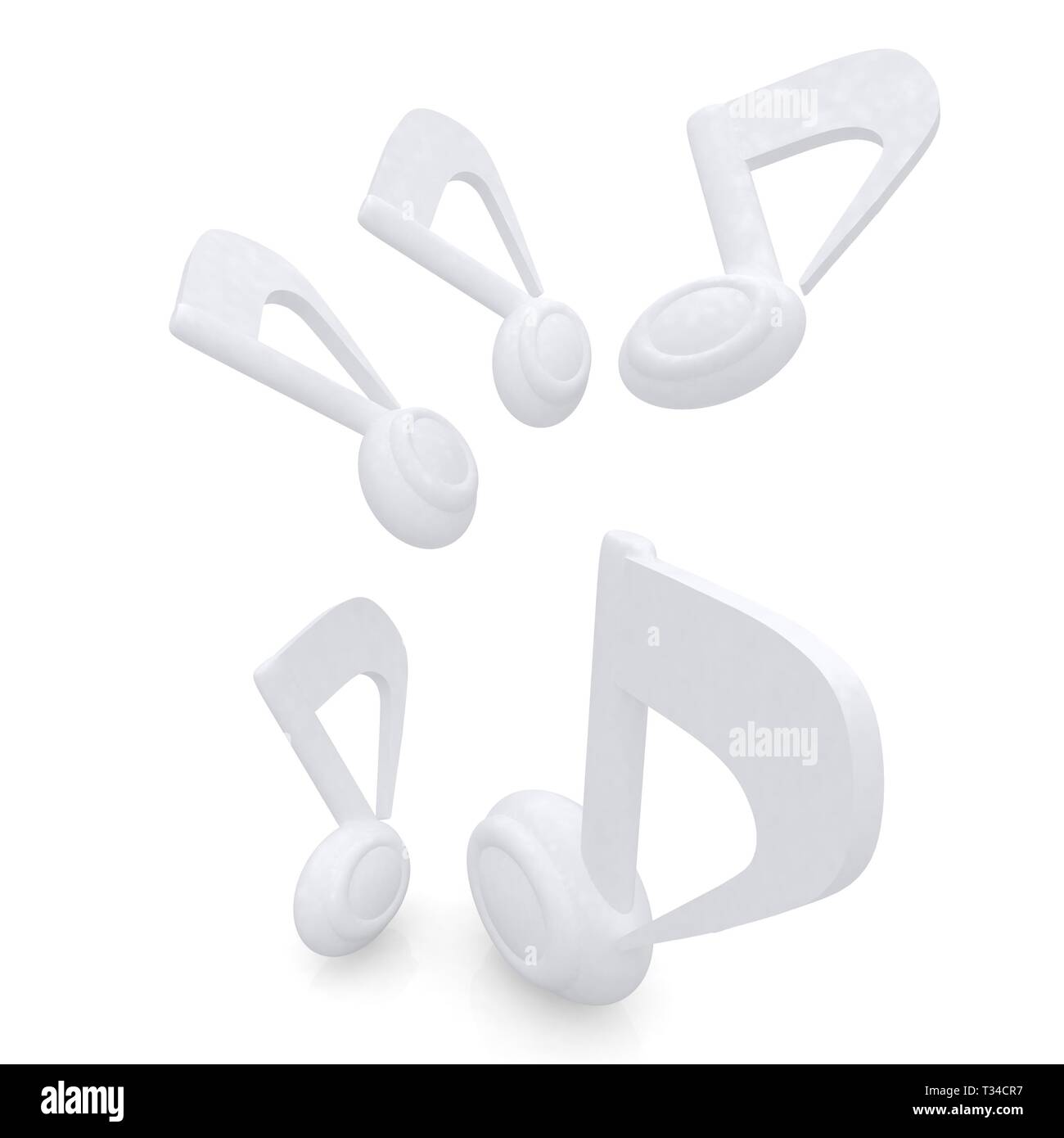 White music notes. 3d render Stock Photo - Alamy