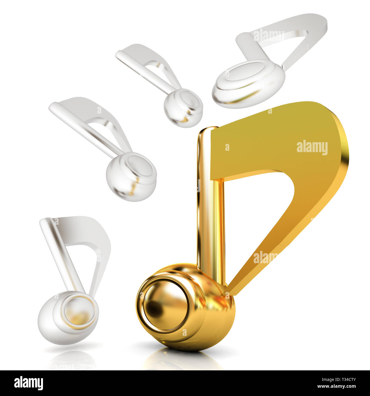 Gold music notes. 3d render Stock Photo - Alamy