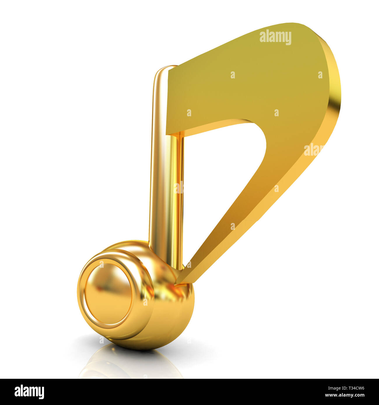Gold music note. 3d render Stock Photo - Alamy