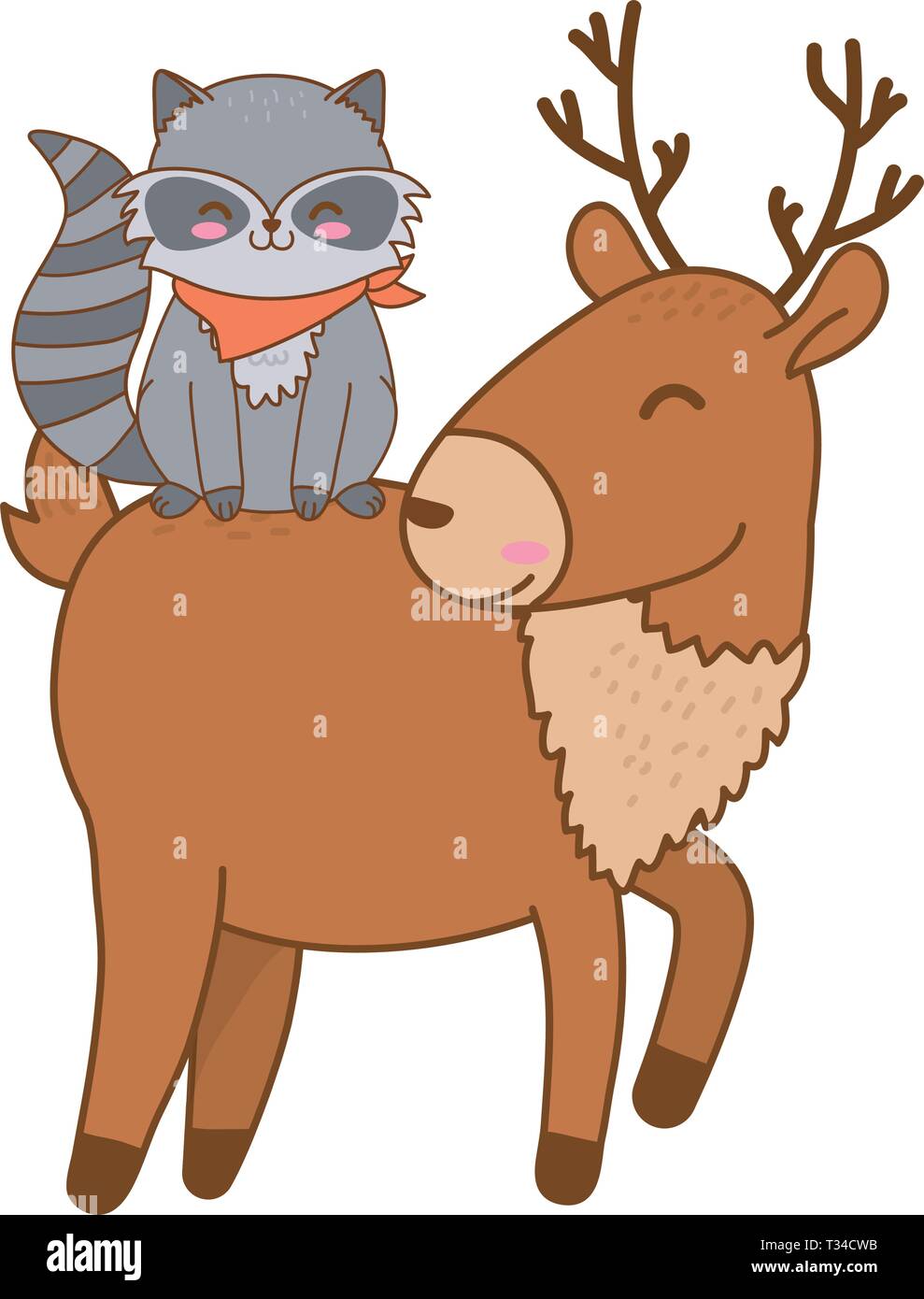 cute animals woodland characters vector illustration design Stock ...