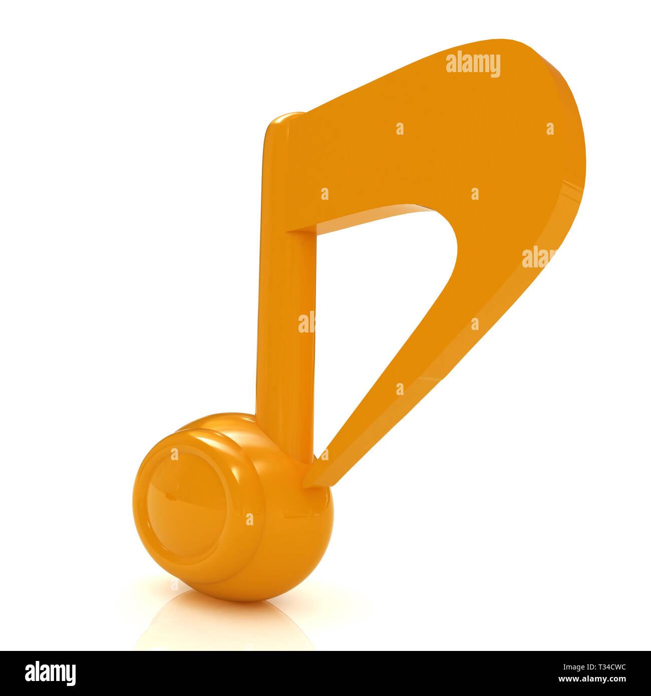 Yellow music note. 3d render Stock Photo - Alamy
