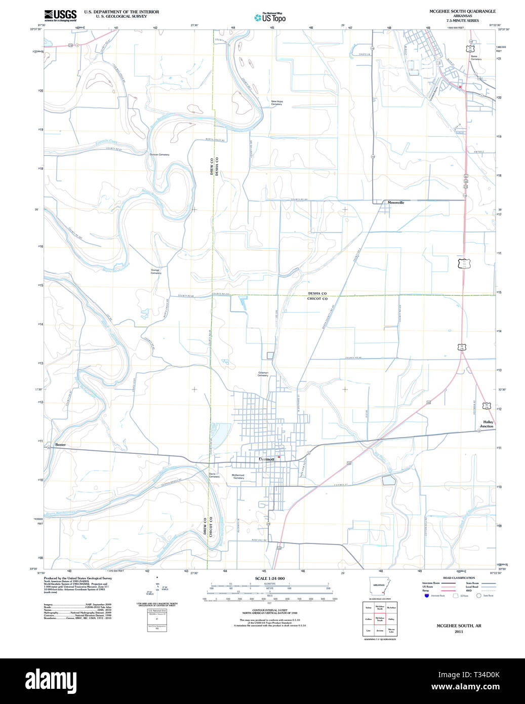 Map of mcgehee hi-res stock photography and images - Alamy