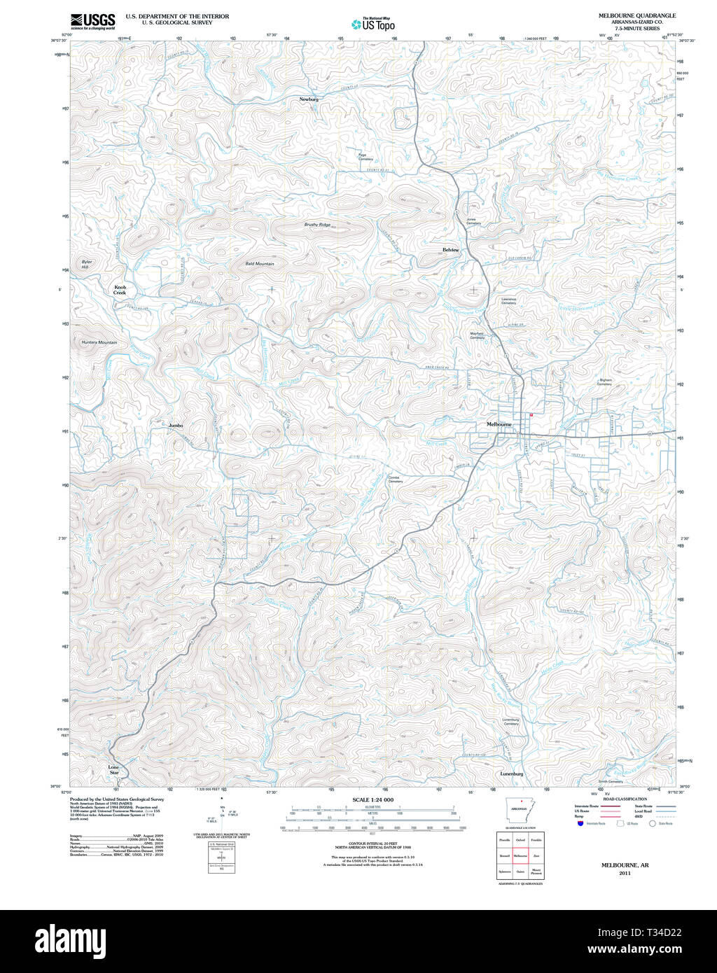 Melbourne arkansas map hi-res stock photography and images - Alamy