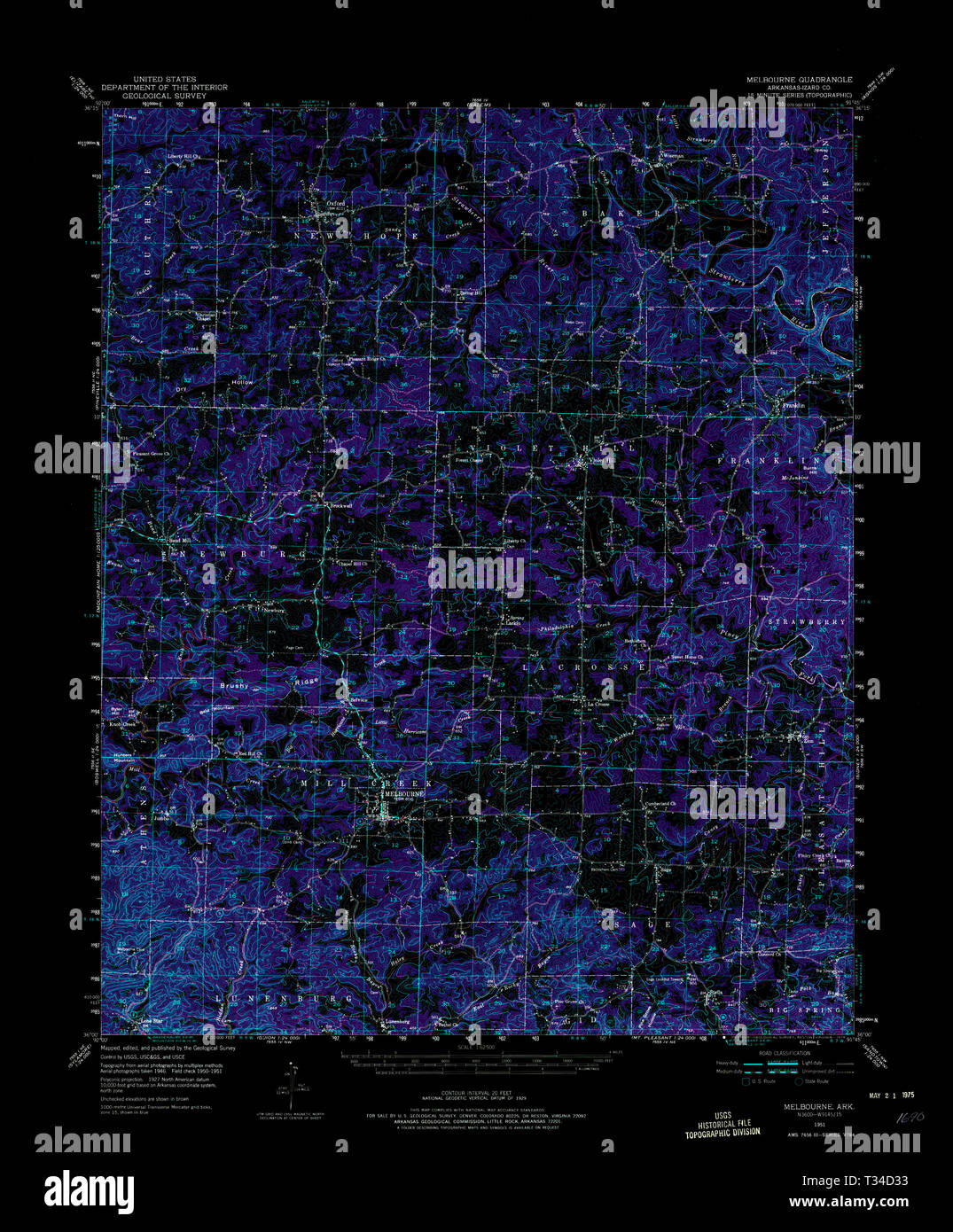 Map of melbourne arkansas hi-res stock photography and images - Alamy