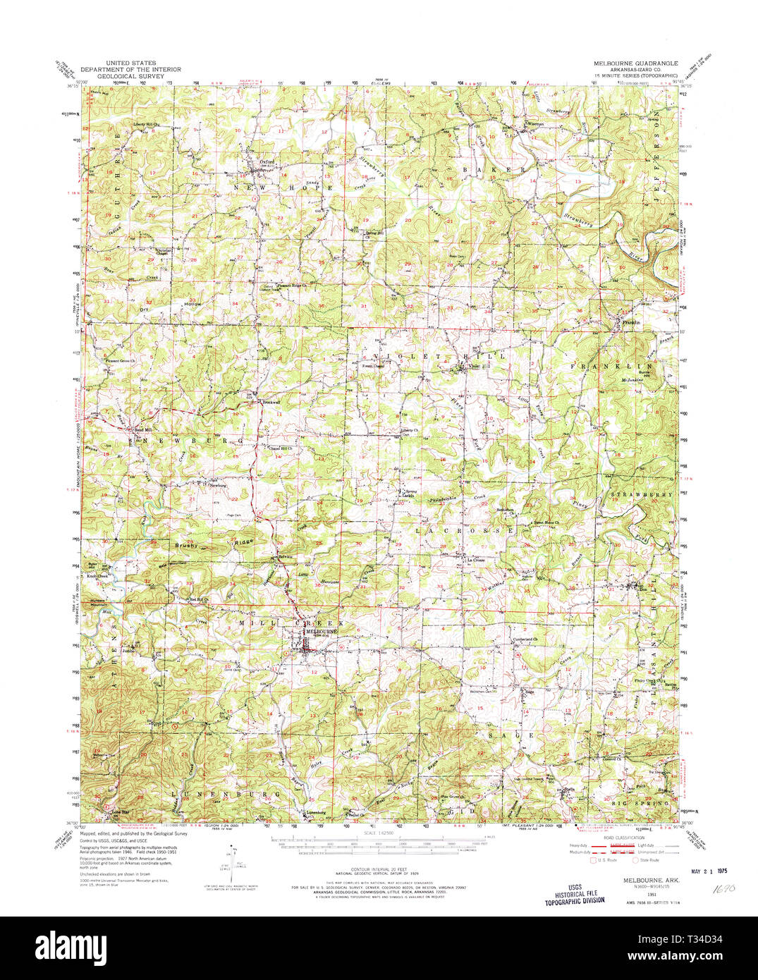 Melbourne arkansas map Cut Out Stock Images & Pictures - Alamy