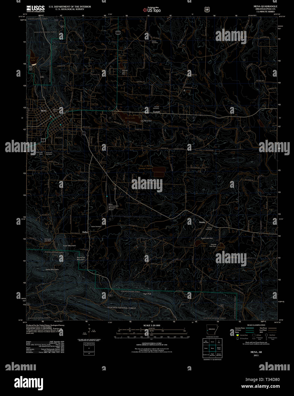 Mena arkansas map hi-res stock photography and images - Alamy