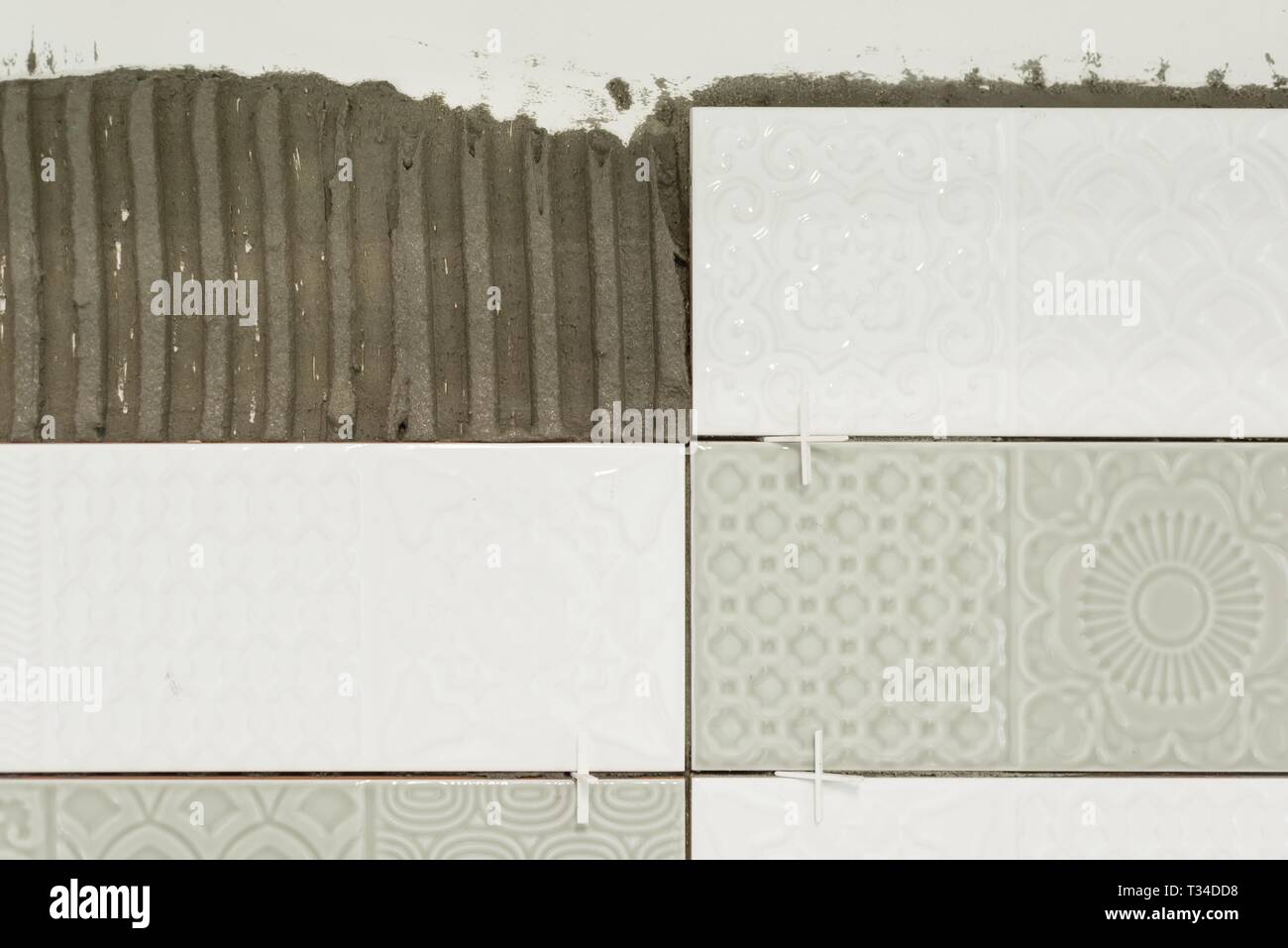 Process laying cement tiles hi-res stock photography and images - Alamy