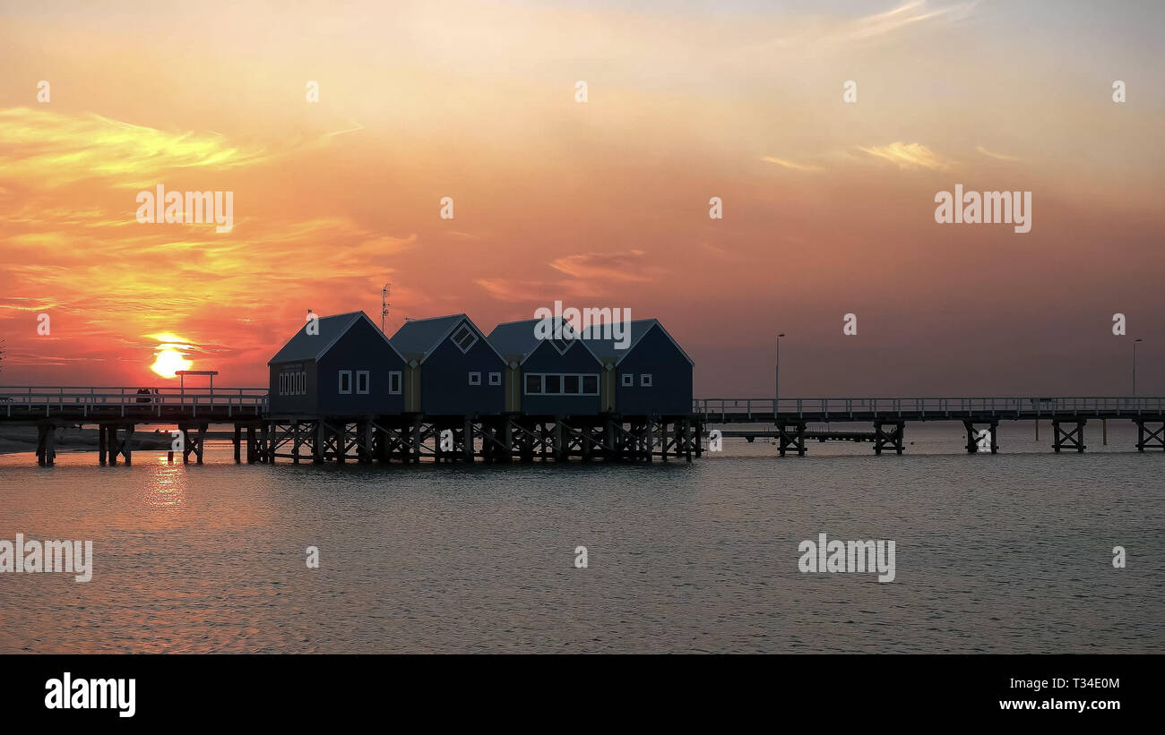 Busselton jetty at sunset hi-res stock photography and images - Alamy