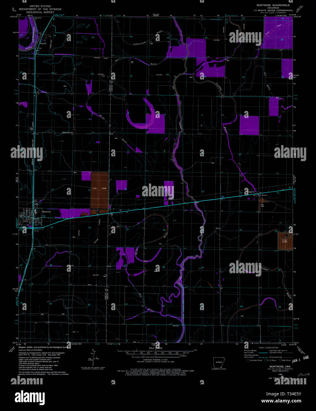 Montrose arkansas map hi-res stock photography and images - Alamy