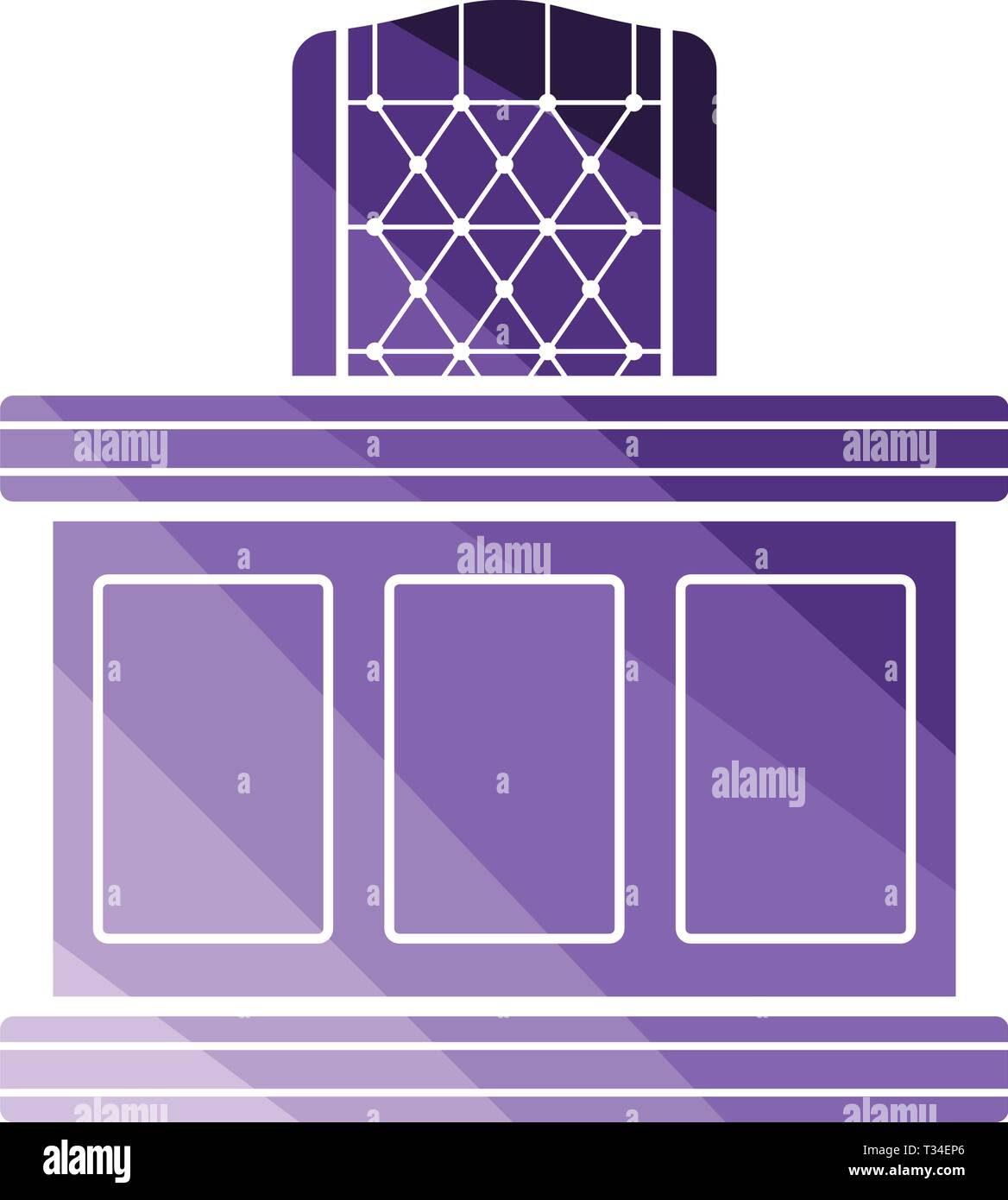 Judge table icon. Flat color design. Vector illustration Stock Vector ...