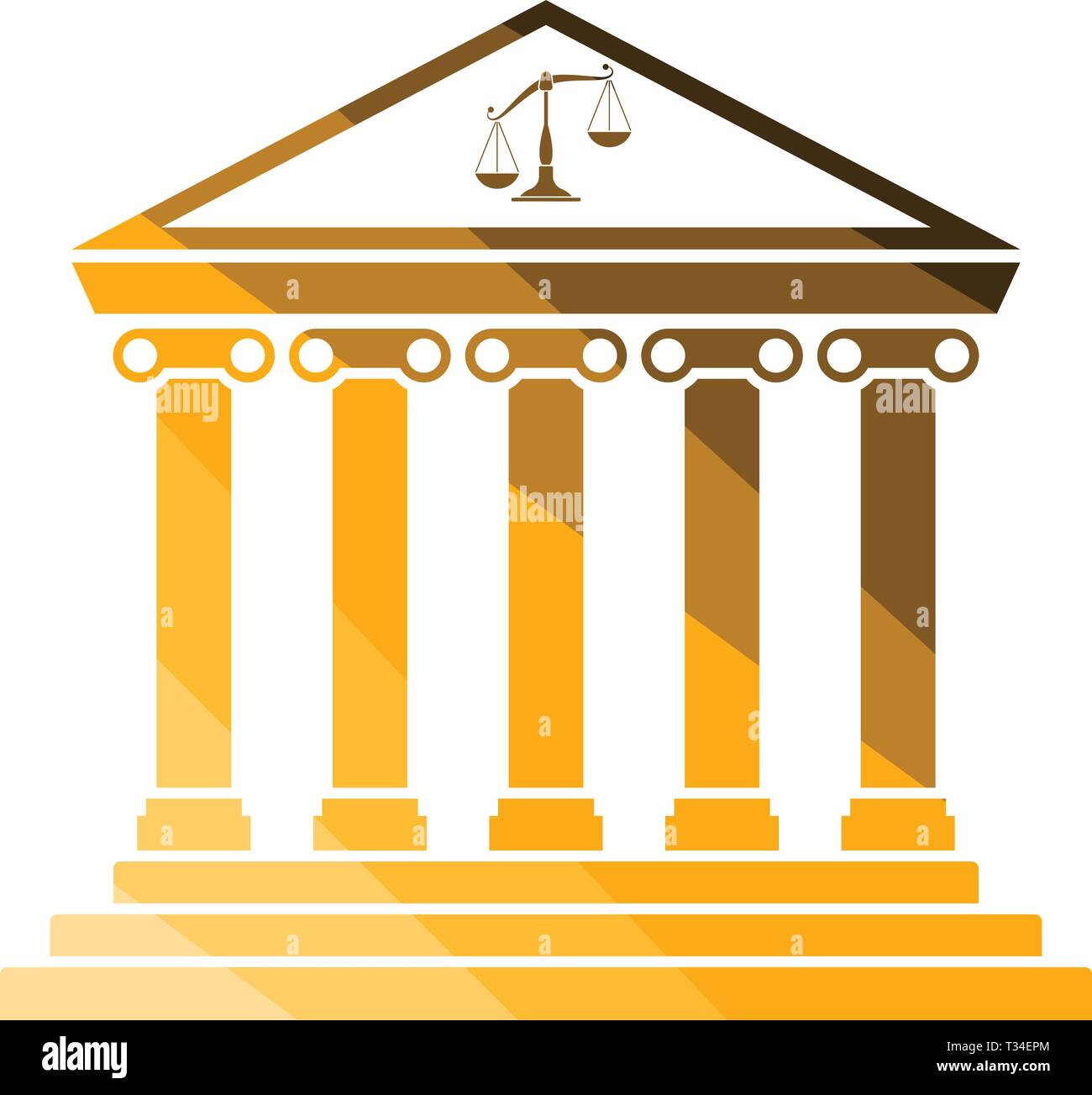 Courthouse icon. Flat color design. Vector illustration Stock Vector ...