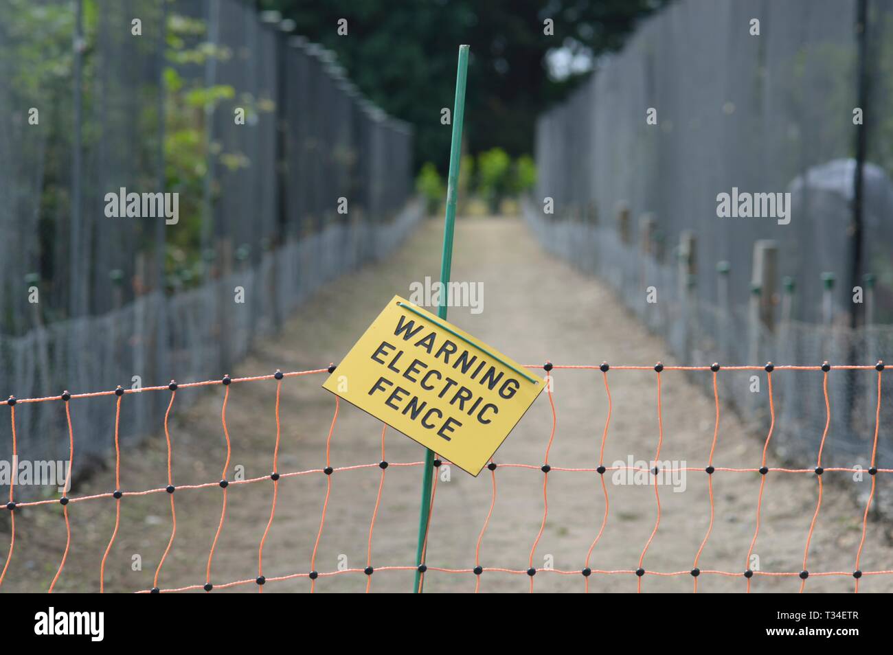 Warning electric fence Sign Stock Photo - Alamy