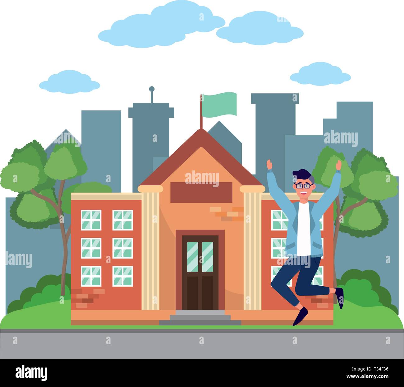 University Building Cartoon